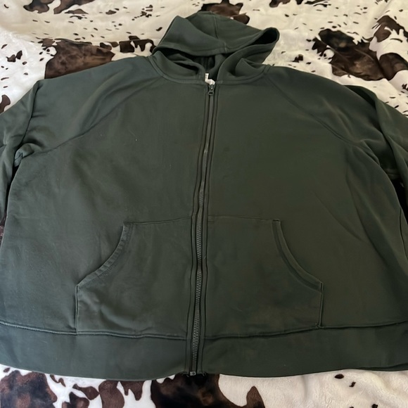 Terra & Sky | Tops | Olive Green Hooded Sweatshirt 2x Full Zipper Front ...